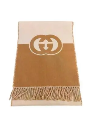 Gucci Fringed Scarf - Brown