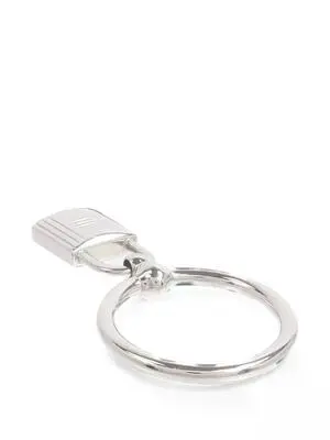Hermès Tone Padlock Charm Ring - Silver