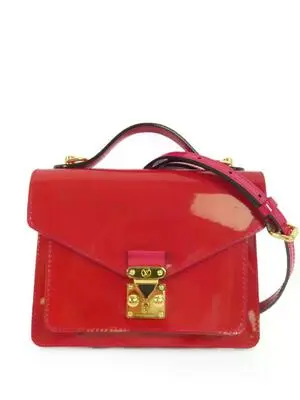 LOUIS VUITTON 2012 Bb Monceau Vernis-leather Crossbody Bag - Red
