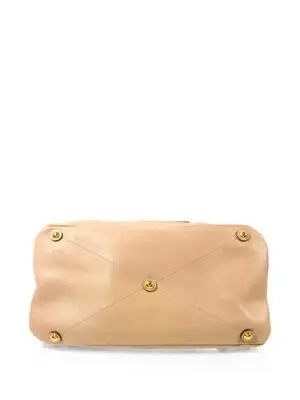 Miu Miu Leather Foldover Shoulder Bag - Neutrals