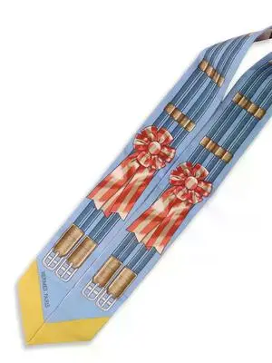 Hermès Twilly Equestrian-print Scarf - Blue