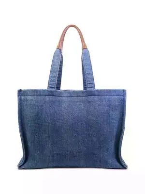 Celine Logo Patch Denim Tote Bag