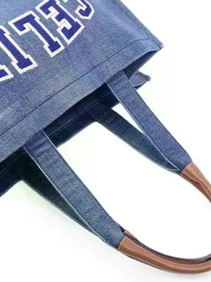 Celine Logo Patch Denim Tote Bag