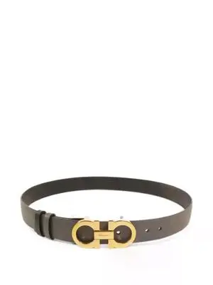 FERRAGAMO Reversible Gancini Belt - Black