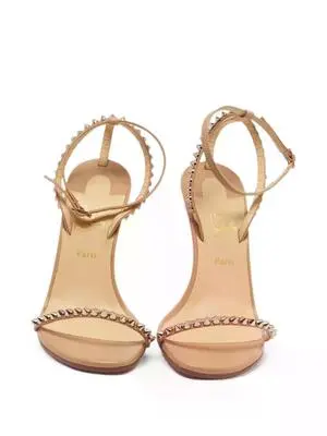 CHRISTIAN LOUBOUTIN Beige Leather Spike-stud Heeled Sandals