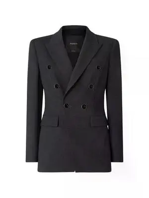 Pinko Double-breasted Peak Lapel Blazer - Grey