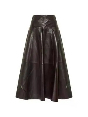Nour Hammour Panelled Leather Skirt