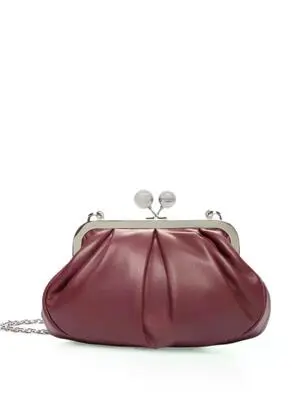 Max Mara Pasticcino Pleated Leather Shoulder Bag - Red