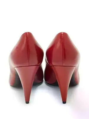 Saint Laurent Leather Pointed Toe Bow Pumps