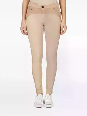 Elisabetta Franchi Beige Jersey Trousers With Contrasting Trim