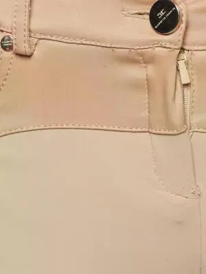 Elisabetta Franchi Beige Jersey Trousers With Contrasting Trim