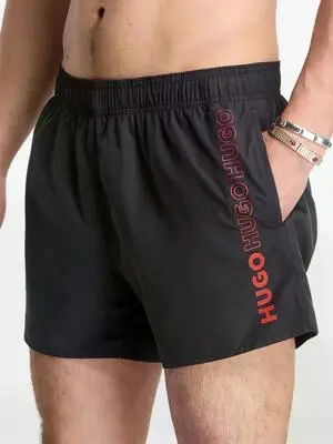 Hugo Tiki Logo-print Swim Shorts - Black