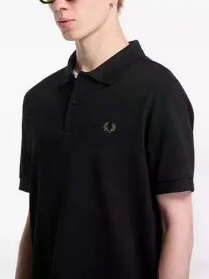 Fred Perry Cotton Polo Shirt - Black
