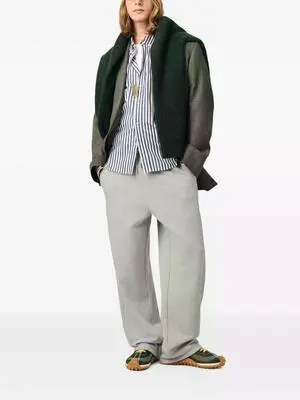 AMI Paris Cotton Track Pants With De Coeur - Grey