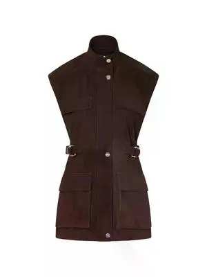 Liu Jo Suede Vest With Buckle Detail - Brown