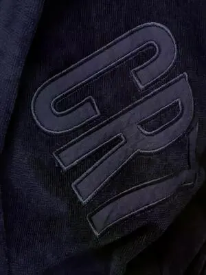 CR7 CRISTIANO RONALDO Hooded Gown With Logo Patch - Blue