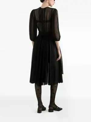 Dolce & Gabbana Midi Chiffon Dress With Pleated Skirt
