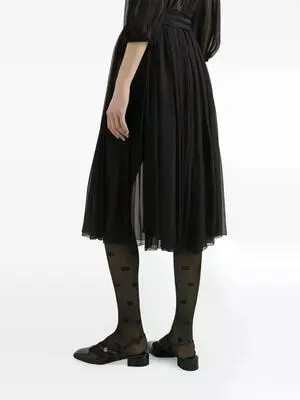 Dolce & Gabbana Midi Chiffon Dress With Pleated Skirt