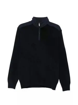 Paul & Shark Quarter-zip Panelled Sweater - Blue