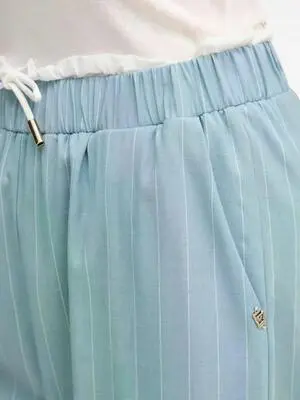 GAUDI Pinstripe Drawstring Wide-leg Trousers