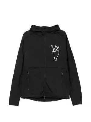 Y3 Graphic Print Hooded Jacket - Black