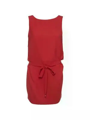 Moschino Belted Crepe Mini Dress - Red