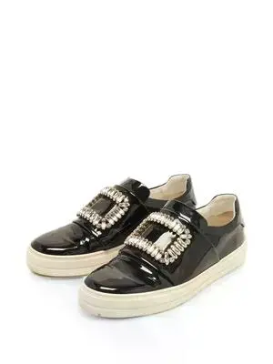 ROGER VIVIER Sneaky Viv Crystal-buckle Slip-on Sneakers - Black