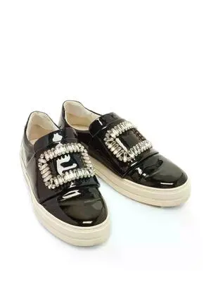 ROGER VIVIER Sneaky Viv Crystal-buckle Slip-on Sneakers - Black