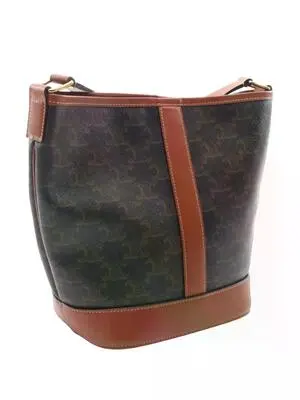 Celine Small Triomphe Coated Canvas Bucket Bag - Brown