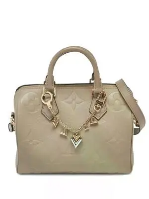 LOUIS VUITTON Speedy Bandoulière Monogram Empreinte Tote Bag - Neutrals