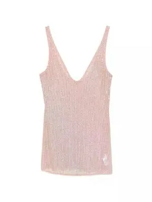 VENUJA Crystal Embellished Sleeveless Mini Dress - Pink