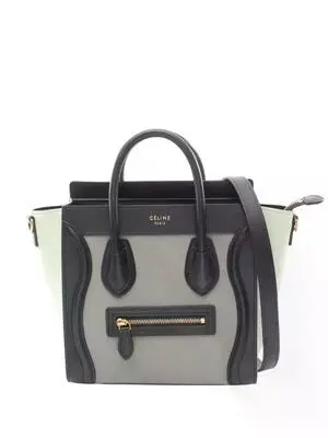 Celine Leather Luggage Tote Satchel - Grey
