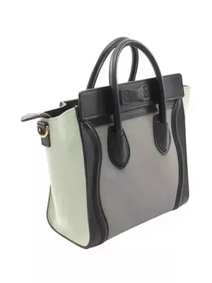 Celine Leather Luggage Tote Satchel - Grey