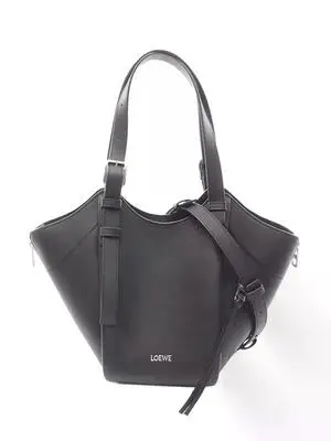 Loewe Leather Hammock Flip Bag Satchel - Black