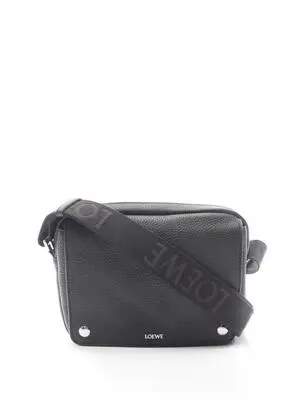Loewe Pebble Grain Leather Messenger Bag - Black