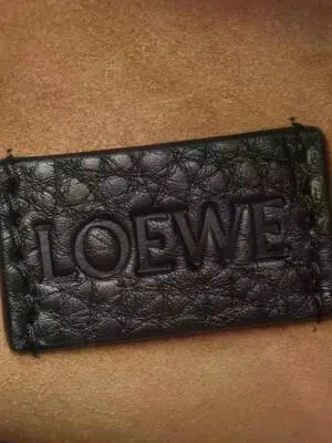 Loewe Pebble Grain Leather Messenger Bag - Black