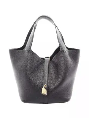 Hermès Clemence Picotin Lock 22 Handbag - Black
