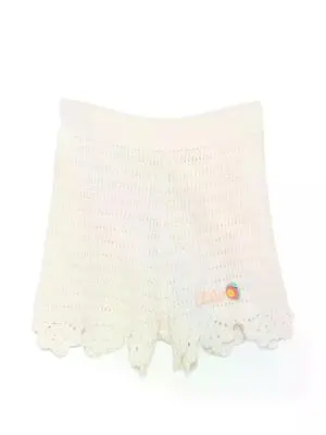 Chloé Crochet Scalloped-hem Shorts - Neutrals