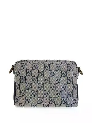 Emporio Armani Monogram Print Buckled Messenger Bag