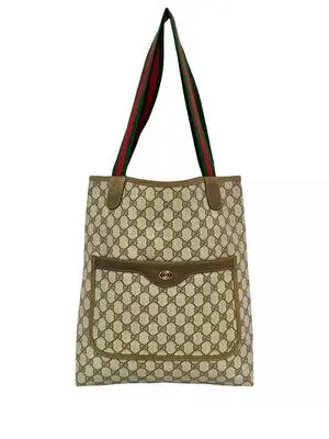 Gucci Gg Supreme Web Tote Bag - Neutrals