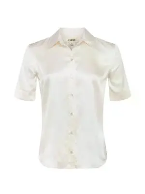 L'Agence Ellah Satin Blouse - Neutrals