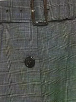 Prada Checked Asymmetrical Midi Skirt