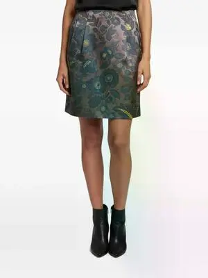 Etro Floral-jacquard Mini Skirt - Grey