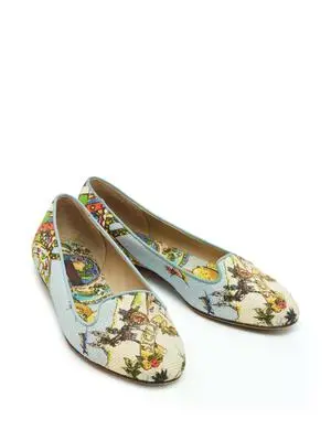 Dolce & Gabbana Brocade Graphic Print Slip-on Slippers