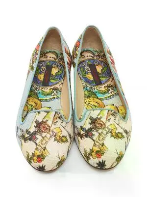 Dolce & Gabbana Brocade Graphic Print Slip-on Slippers