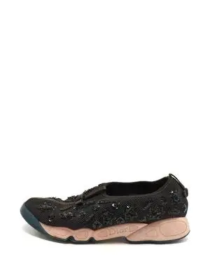 Dior Fusion Crystal Embellished Sneakers - Black