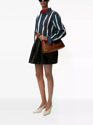 Loewe Striped Cotton Shirt With Embroidered Anagram Motif