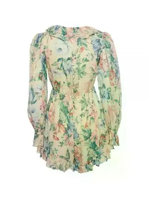 Zimmermann Floral Print Bishop Sleeve Playsuit
