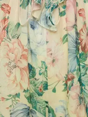 Zimmermann Floral Print Bishop Sleeve Playsuit