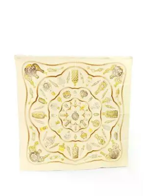 Hermès Perfume-bottle Print Scarf Neutrals